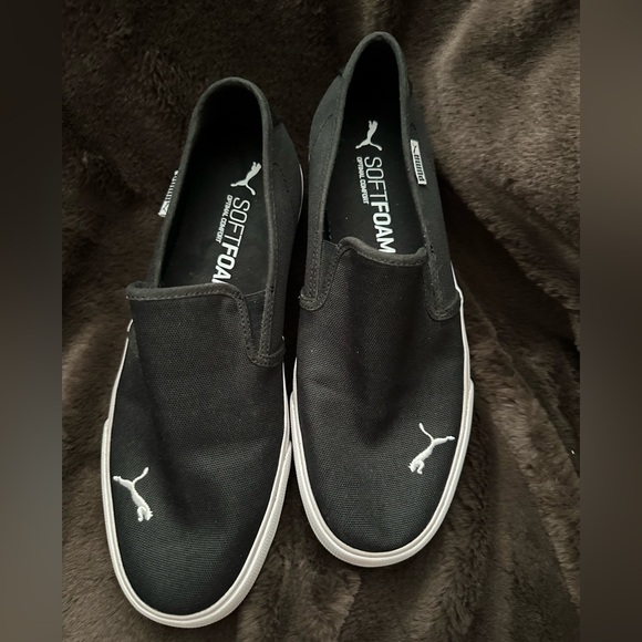 Puma | Shoes | Puma Womens Bari Slip On Sneaker Black White New | Poshmark
